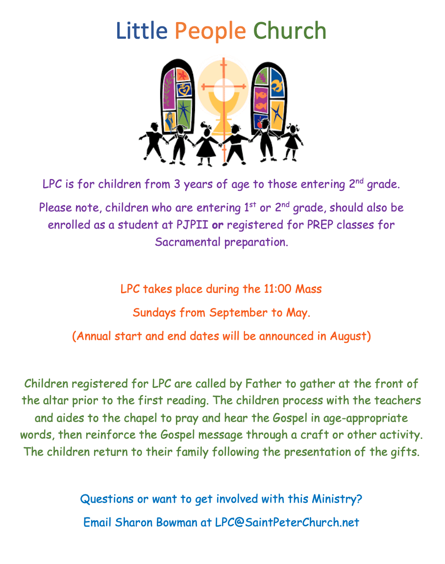 PREP – Parish Religious Education Program – St. Peter Catholic Church